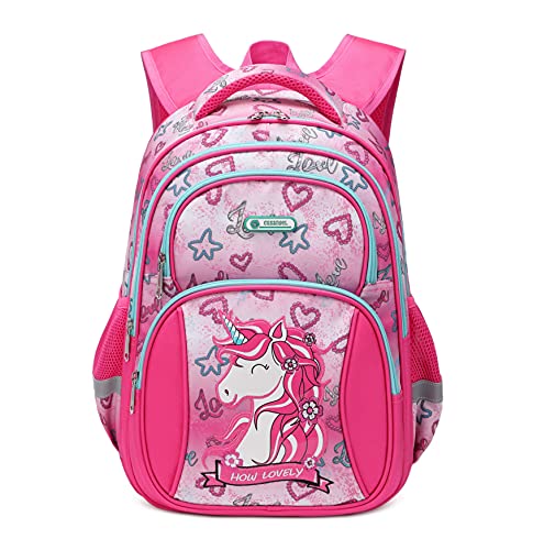 Kids Backpack for Girls Preschool Elementary Kindergarten Unicorn School Bag 15.6″ Multifunctional Cute Large Capacity
