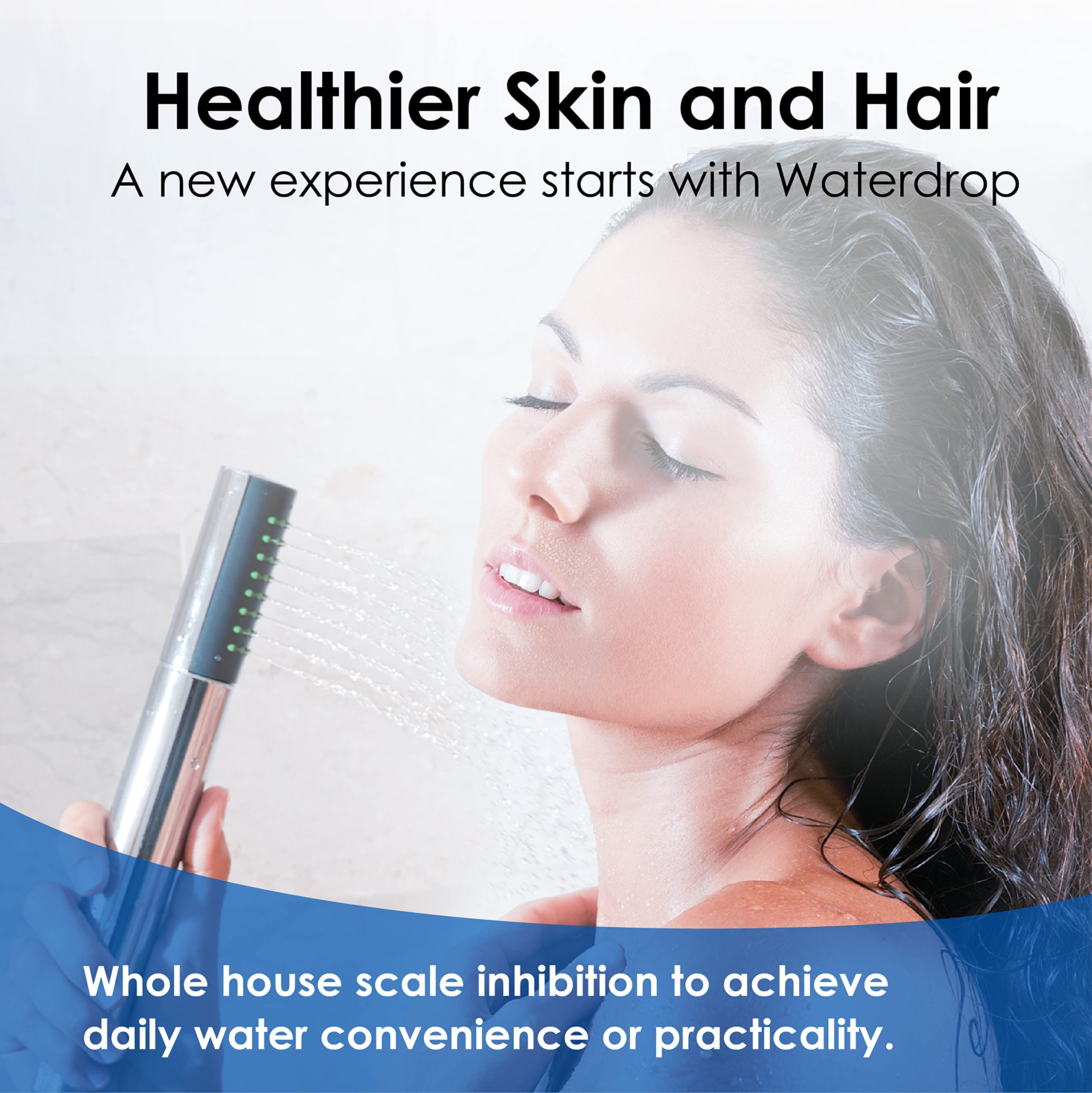 Waterdrop AP431 AP430SS Whole House Scale Inhibitor Filter, Heater Softener System, Prevent Scale Build Up On Hot Water Heaters, Pipes and Boilers