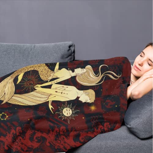 ZEWASIIL Constellation Pisces Throw Blanket 60"X50" Flannel Zodiac Sign for Couch Bed Sofa Travelling Camping for Kids Adults