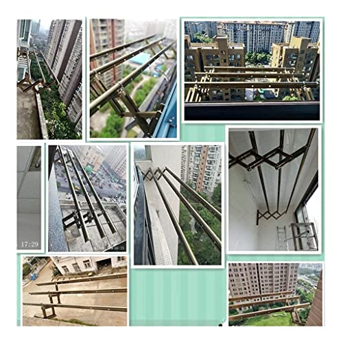 XMCX Wall Mounted Clothes Drying Rack Space Saving Extendable Foldable Clothes Airer Drying Rack Towel Rail Bar Bathroom with Windproof Hook Easy Storage (Size : 4 Rails)