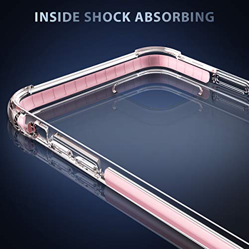 MATEPROX Compatible with iPhone 11 Pro Max Case Clear Heavy Duty Protective Crystal Back Cover with Shockproof Bumper Case for iPhone 11 Pro Max 6.5 (Clear Pink)