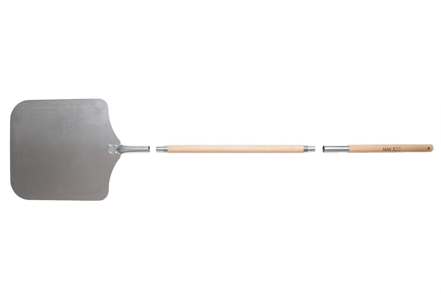 Perforated Pizza Peel, Professional 12 x 14 Inch Paddle Anodized Aluminum Turning Peel with detachable wood handle for Home Made Pizza By Q's INN.