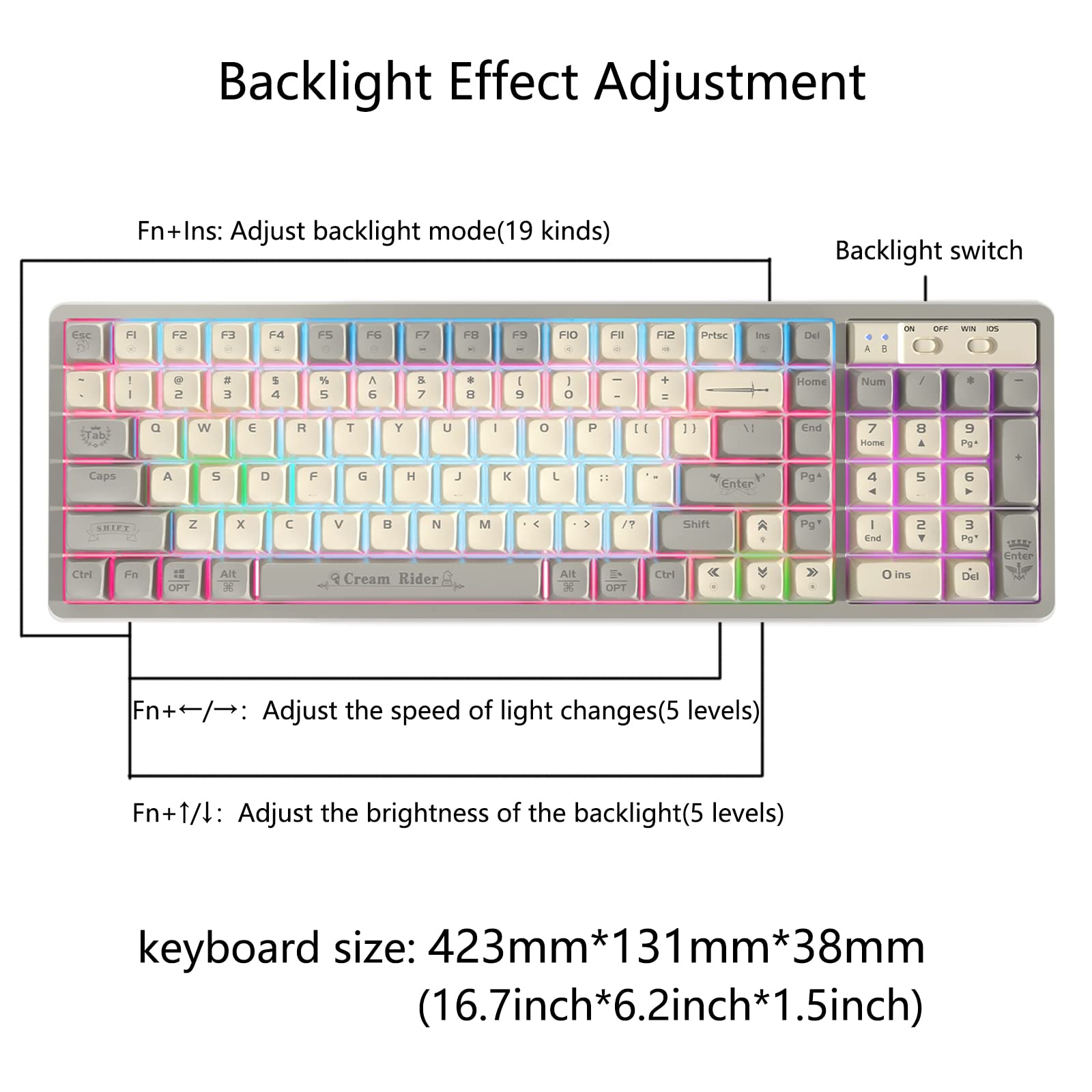 qmhaonan Wired Mechanical Gaming Keyboard, Hotswappable Mechanical Red Switches,RGB Backlit,Ergonomics Keyboard for Windows Laptop PC Mac