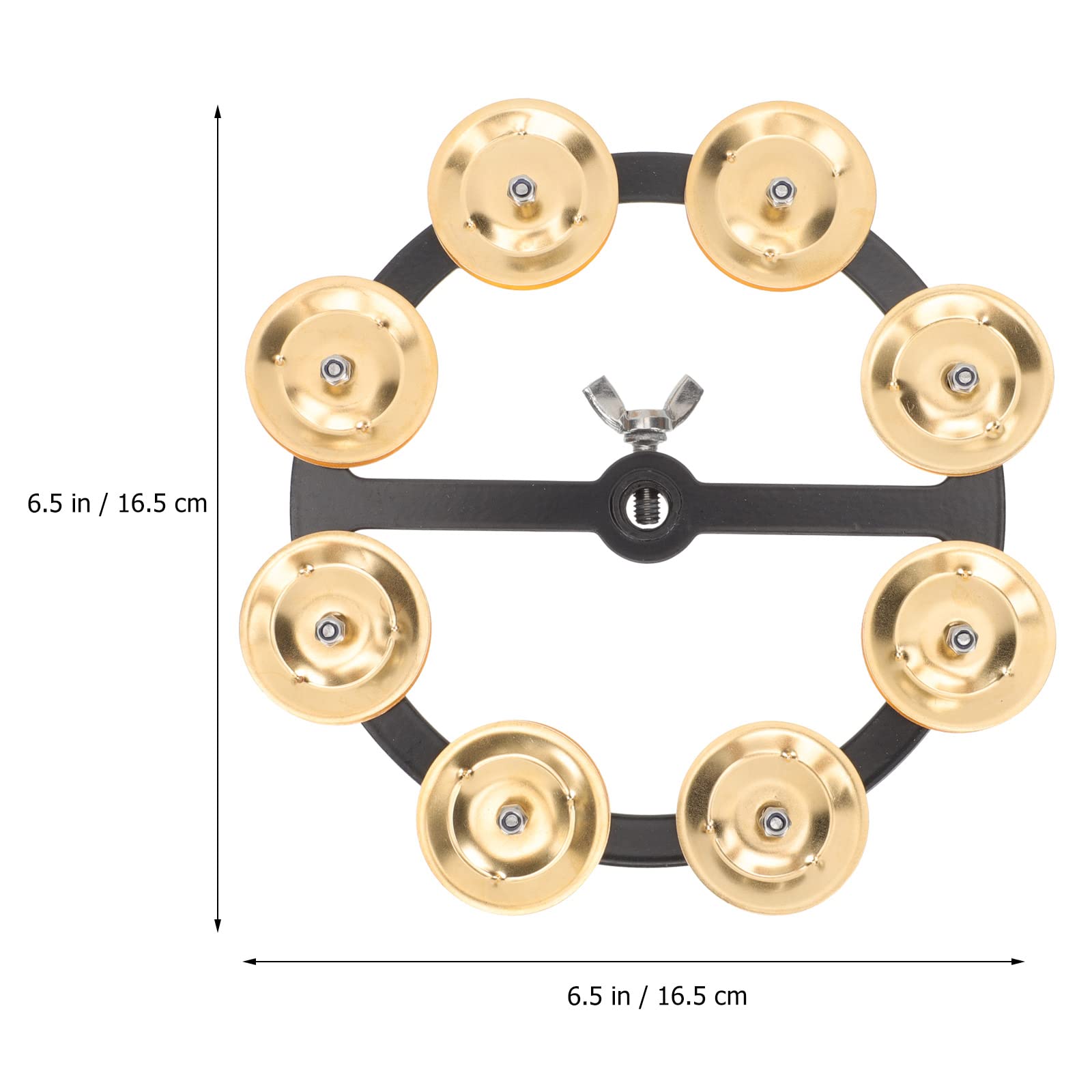 Percussion Steel Cymbal -Hat Tambourine with Single Row Drum Set Cymbal Accessory Golden Tabla