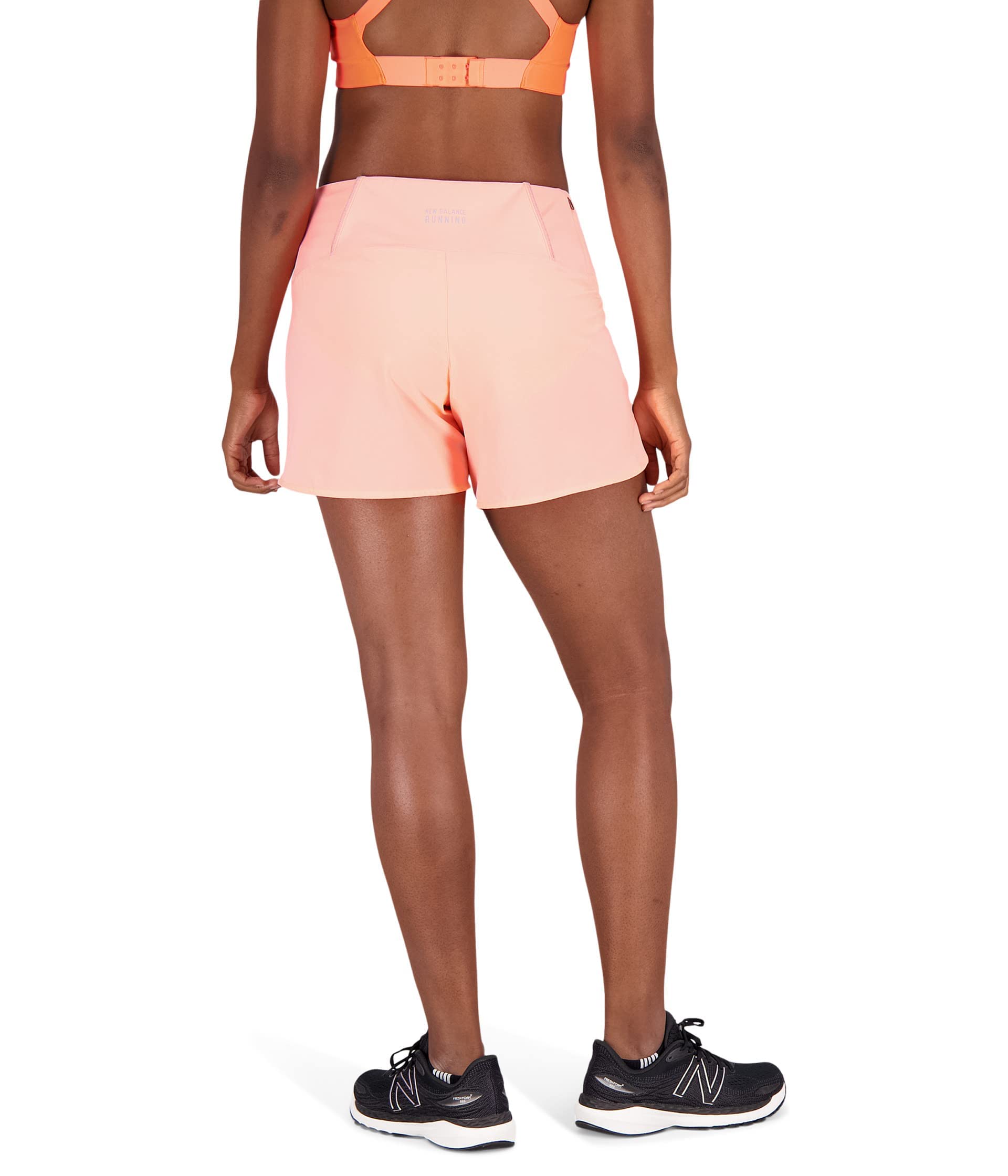 New Balance Women's Impact Run 5 Inch Short 22, Grapefruit, Medium