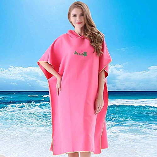 ZHAOLEI Surfing Vacation Adults with Hood Poncho Robe Robe Sunscreen Water Absorb Quick Drying Gift Swimming Wetsuit Changing Outdoor (Color : D)