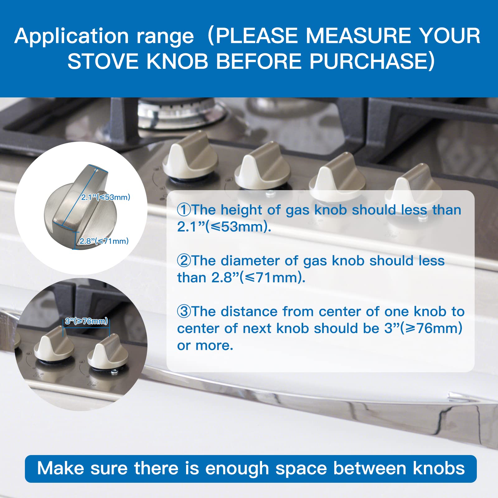 Stove Knob Covers for Child Safety Guards Black Clear View 5 Pack Upgraded Double-Key Lock Large Universal Design Gas Oven Knob Covers Baby Proof