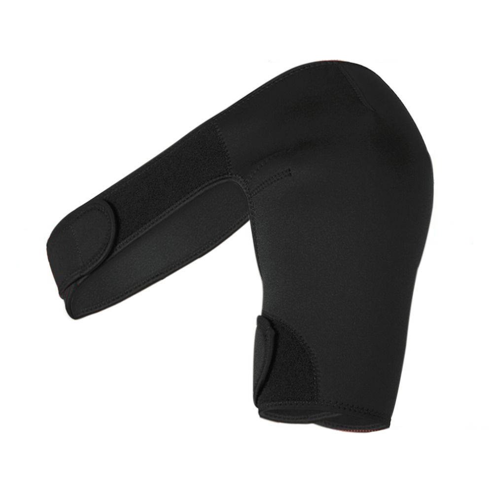 REHOC Shoulder Support Brace Back Strap Wrap Belt Band Pads Single Shoulder Adjustable Breathable Sports Care Left Shoulder Support Black
