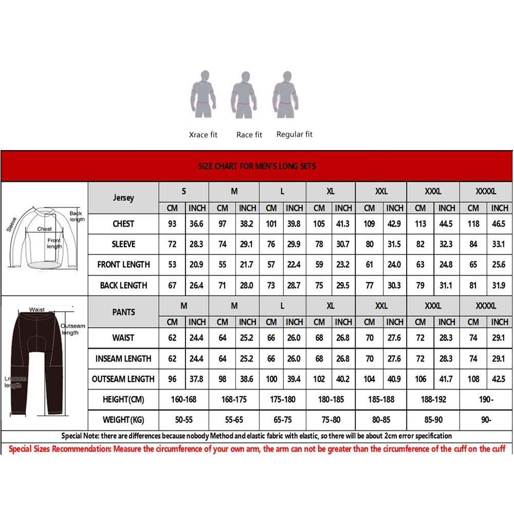 LOGASMART Men's Long Sleeves Cycling Jersey Team Bicycle MTB Bike Shirt