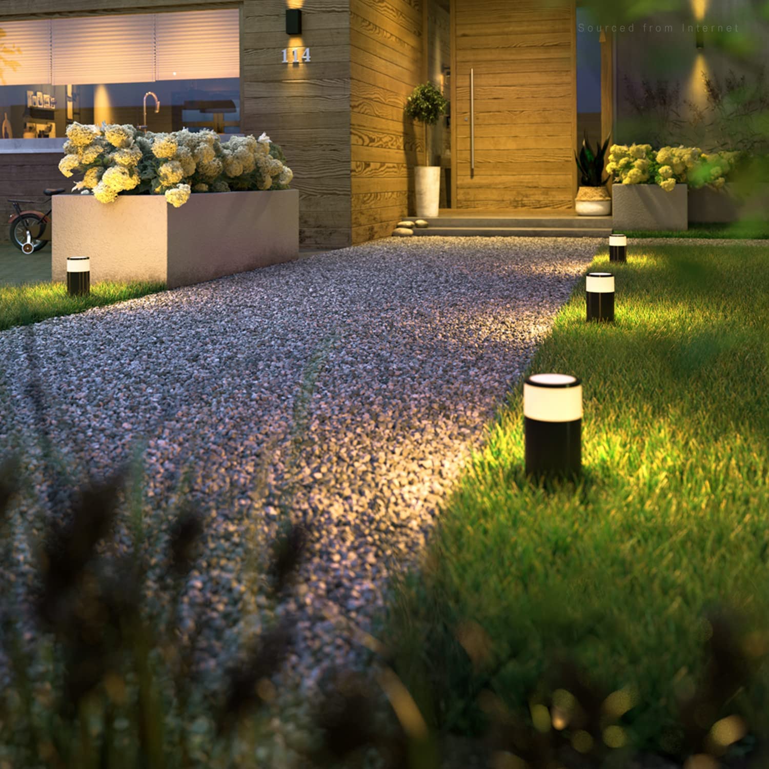 LEONLITE 8-Pack Low Voltage Pathway Lights, 5W LED Landscape Lighting, 12V AC/DC Landscape Path Lights, Aluminum Housing, IP65 Waterproof, 50,000 Hours Lifespan, 3000K Warm White