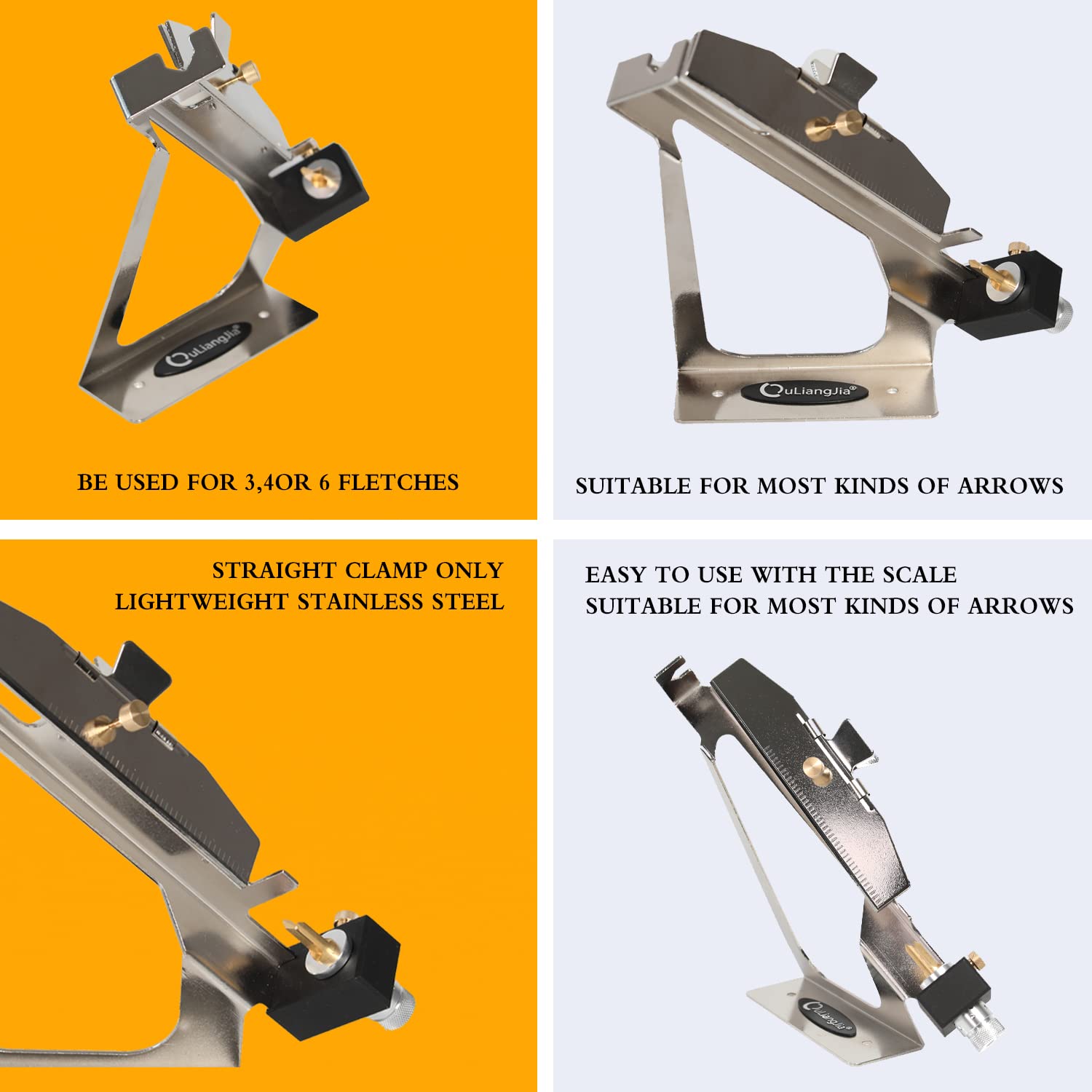 Perogen Archery Arrow Fletching Jig for Carbon Arrows,Steel Adjustable Arrow Fletching Tool