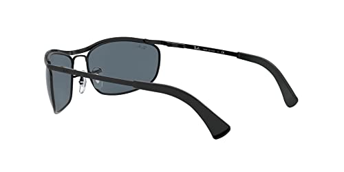 Ray-Ban RB3119 Olympian Rectangular Sunglasses, Demi Gloss Black/Black/Blue, 62 mm