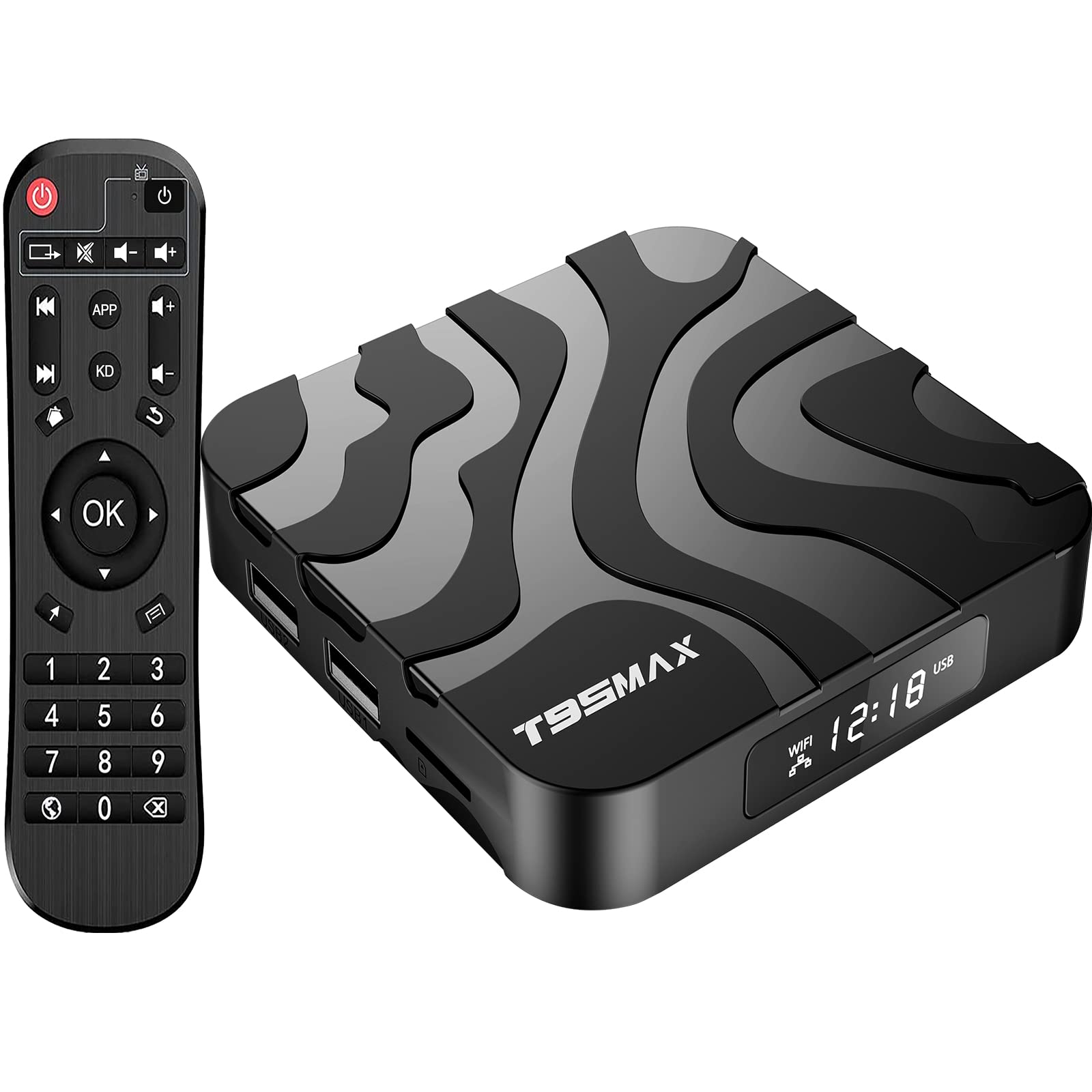 Upvivi Android TV Box 12.0 4GB RAM 32GB ROM Dual Wi-Fi 2.4G/5.0GHz 6K Android TV Boxes H618 Chip Quad-core CPU Supports Ethernet 3D BT4.0 USB2.0 Mini Smart TV Box T95MAX Android Box