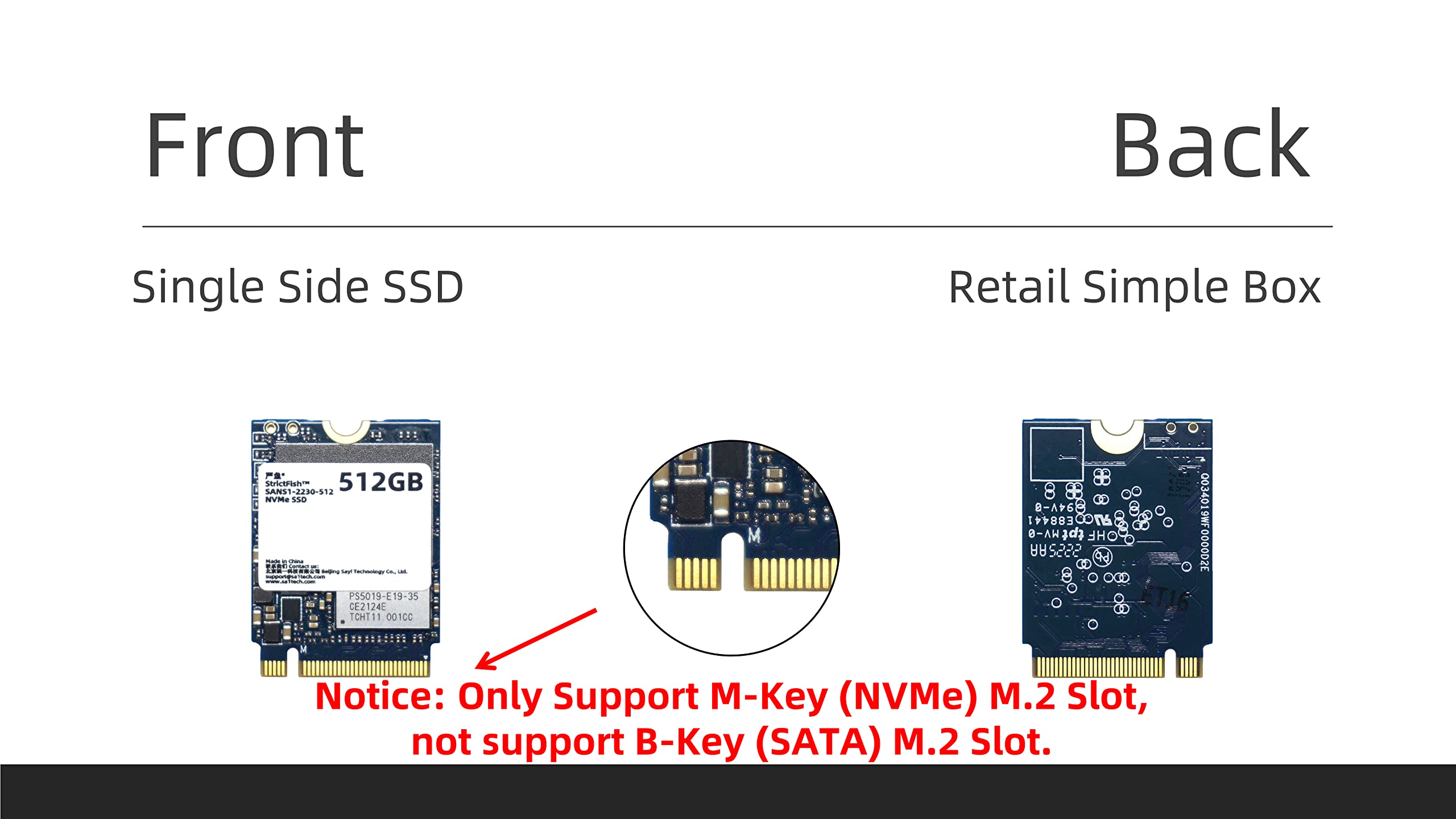 StrictFish 512GB PCIe Gen4x4 M.2 NVMe SSD 2230 PCI-E 4.0x4 Internal Solid State Drive 30mm PCIe M Key SANS1-2230 for Steam Deck, Surface, Laptop, and Desktop PC (512GB)