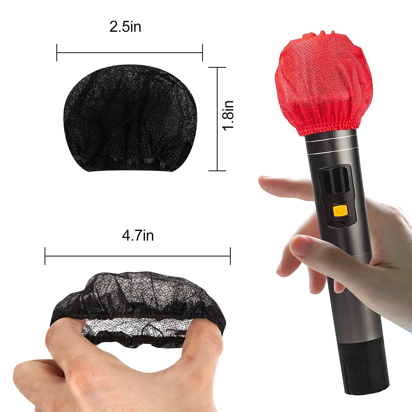 LISHINE 400Pcs Microphone Cover Disposable Non-Woven, Individually Wrapped Mic Cover, Clean and No-Odor Windscreen Mic Cover Disposable for Handheld Microphone Karaoke Microphone