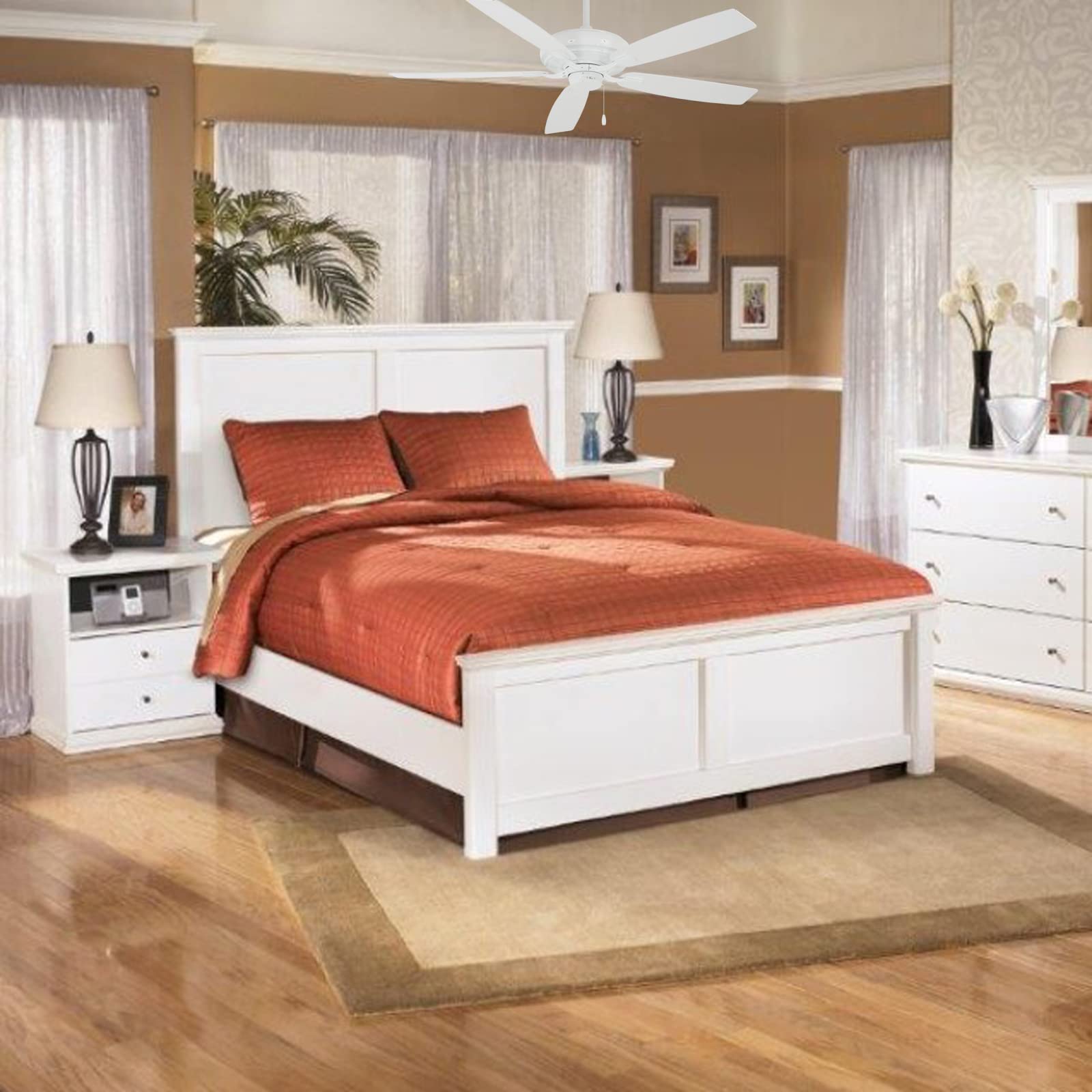 MINKA-AIRE F551-WH Watt 60 Inch Energy Star Rated Ceiling Fan with DC Motor and 4 Speed Pull Chain in White Finish
