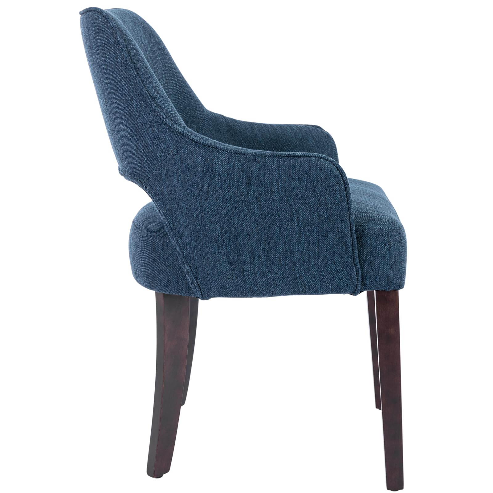 Kmax Fabric Dining Chairs Set of 4 Upholstered Side Chairs Farmhouse Accent Chairs with Open Back Wood Legs for Dining Room Guest Room Restaurant, Cream