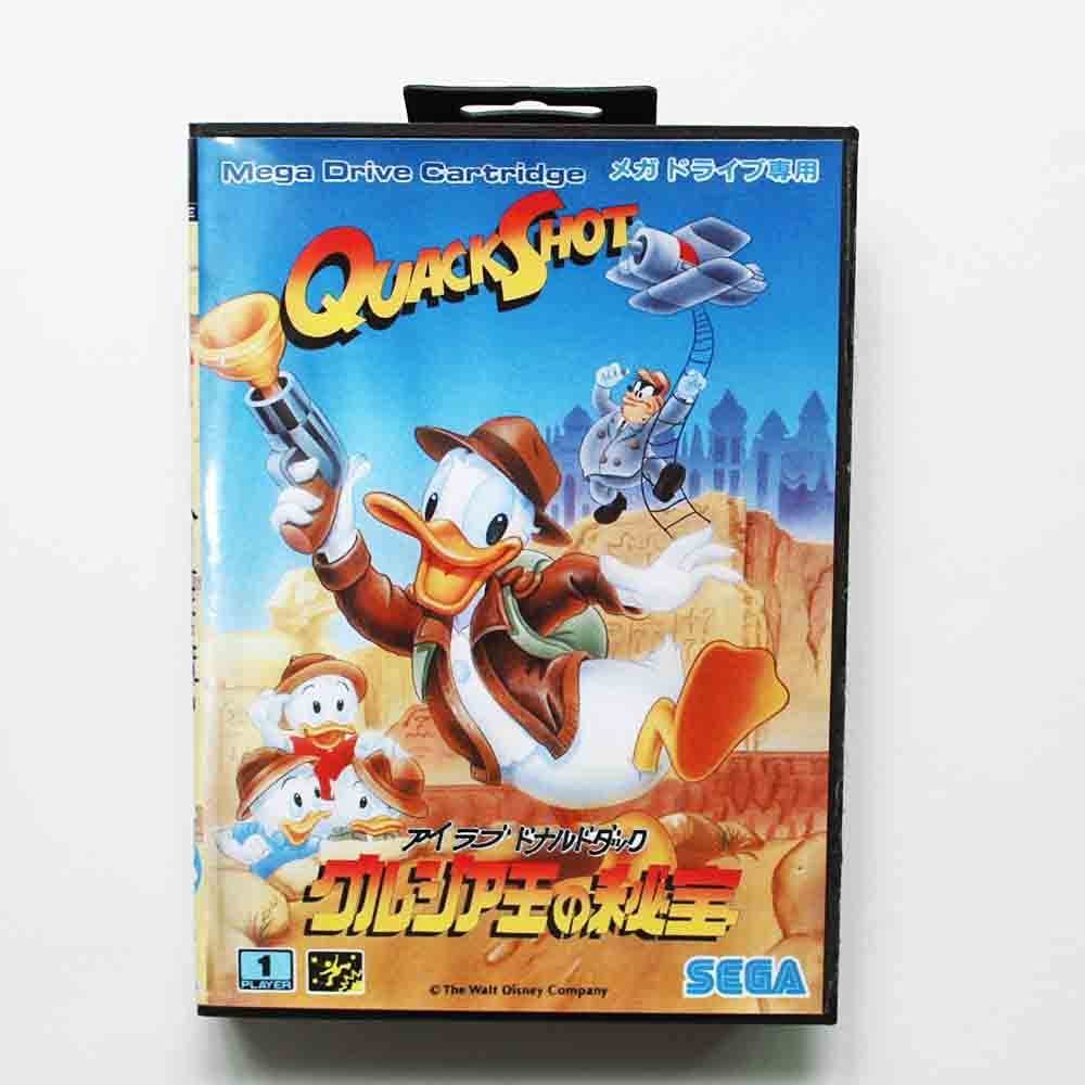 Quack Shot Game Cartridge 16 Bit MD Game Card With Retail Box For Sega Mega Drive For Genesis (Black)