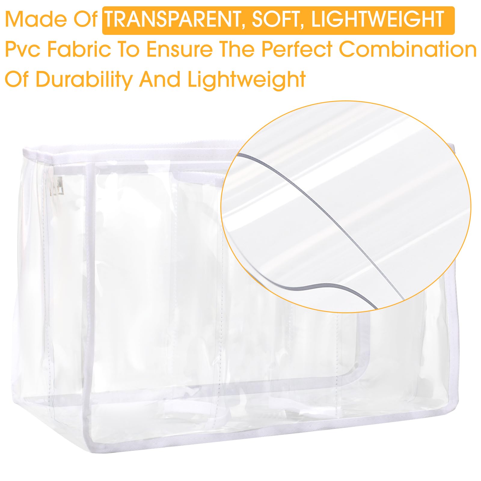 Tiga Clear Insert Divider Organizer for Bogg Bag - Sectional Organization of Items - Accessories for Bogg Bags - with Waterproof Zipper Storage Bag - PVC Material