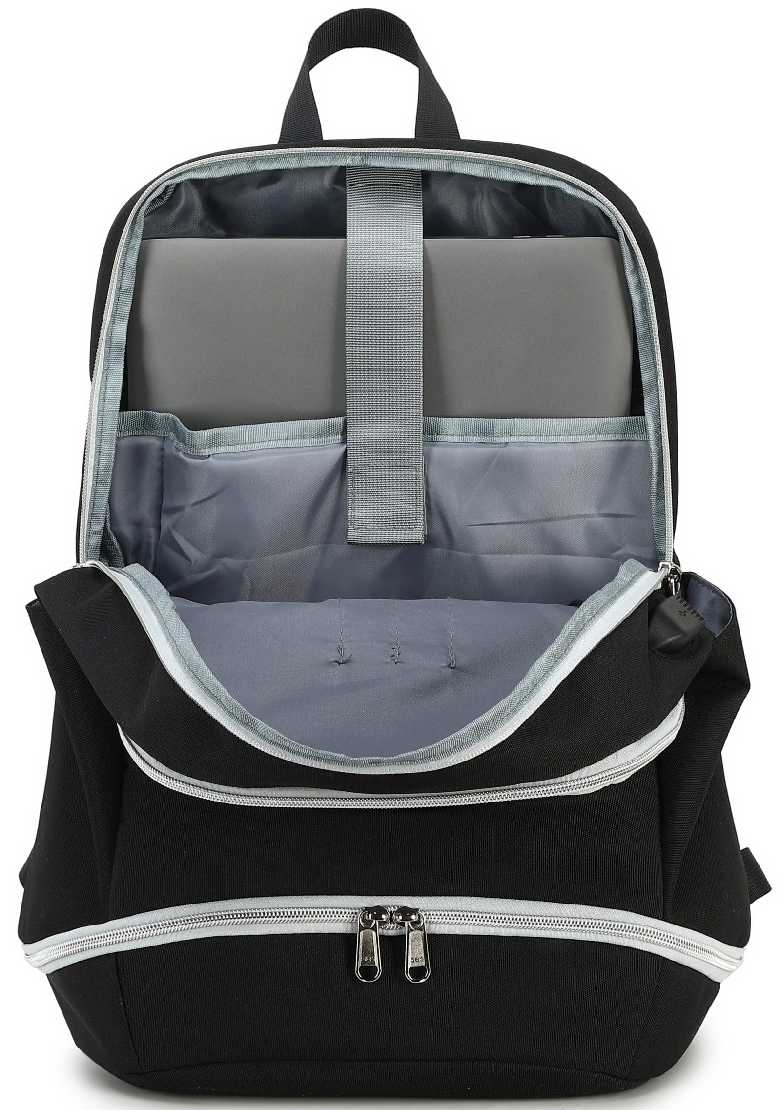 Laptop Backpack for Men Women Insulated Cooler Lunch Backpack 15.6 Work Computer Backpack with USB Port College Teacher(Black)