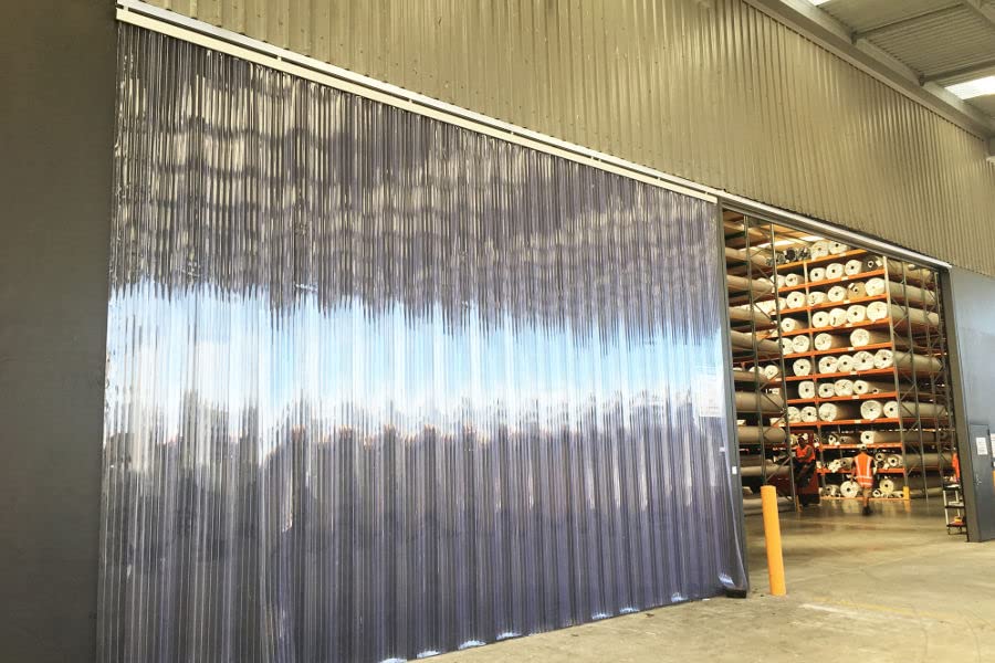 Strivide - Vinyl Plastic Strip Curtain Door Kit 120 in. (10 ft) Width x 120 in. (10 ft) Height Low Temp 12 in. Strips with 100% Overlap