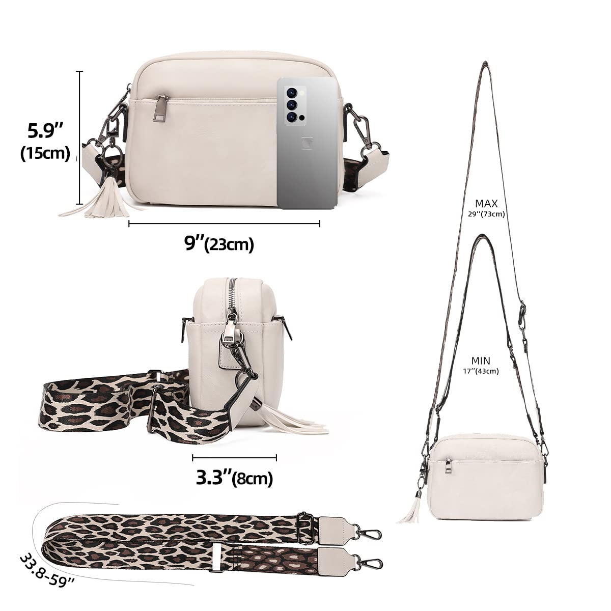 KL928 Small Crossbody Bags for Women, Soft FAUX Leather Cell Phone Purse,Adjustable Strap Shoulder Handbags Wallet Purse