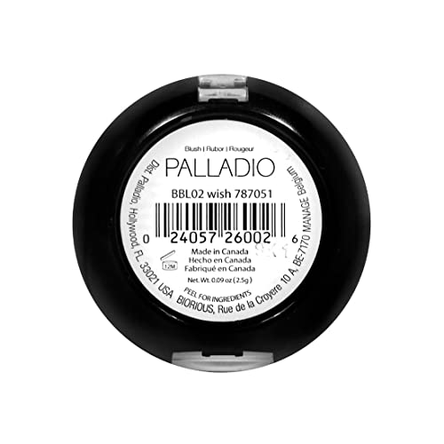 Palladio Baked Blush, Highly Pigmented Shimmery Formula, Easy to Blend and Highly Buildable, Apply Dry for a Natural Glow or Wet for a Dramatic Luminous Look, Long Lasting for All day Wear, Wish