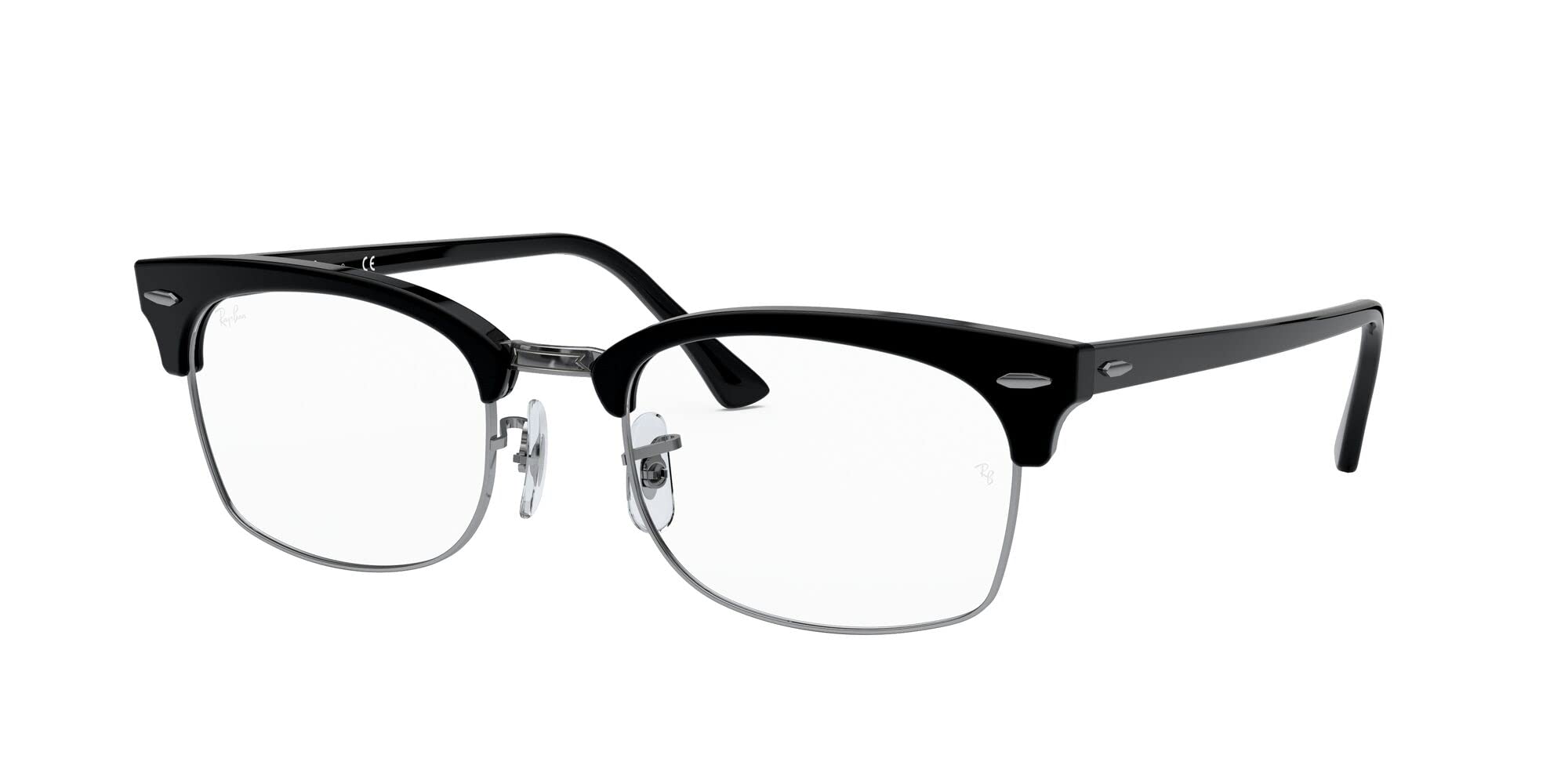 Ray-Ban RX3916V Clubmaster Square Prescription Eyeglass Frames, Black/Demo Lens, 52 mm