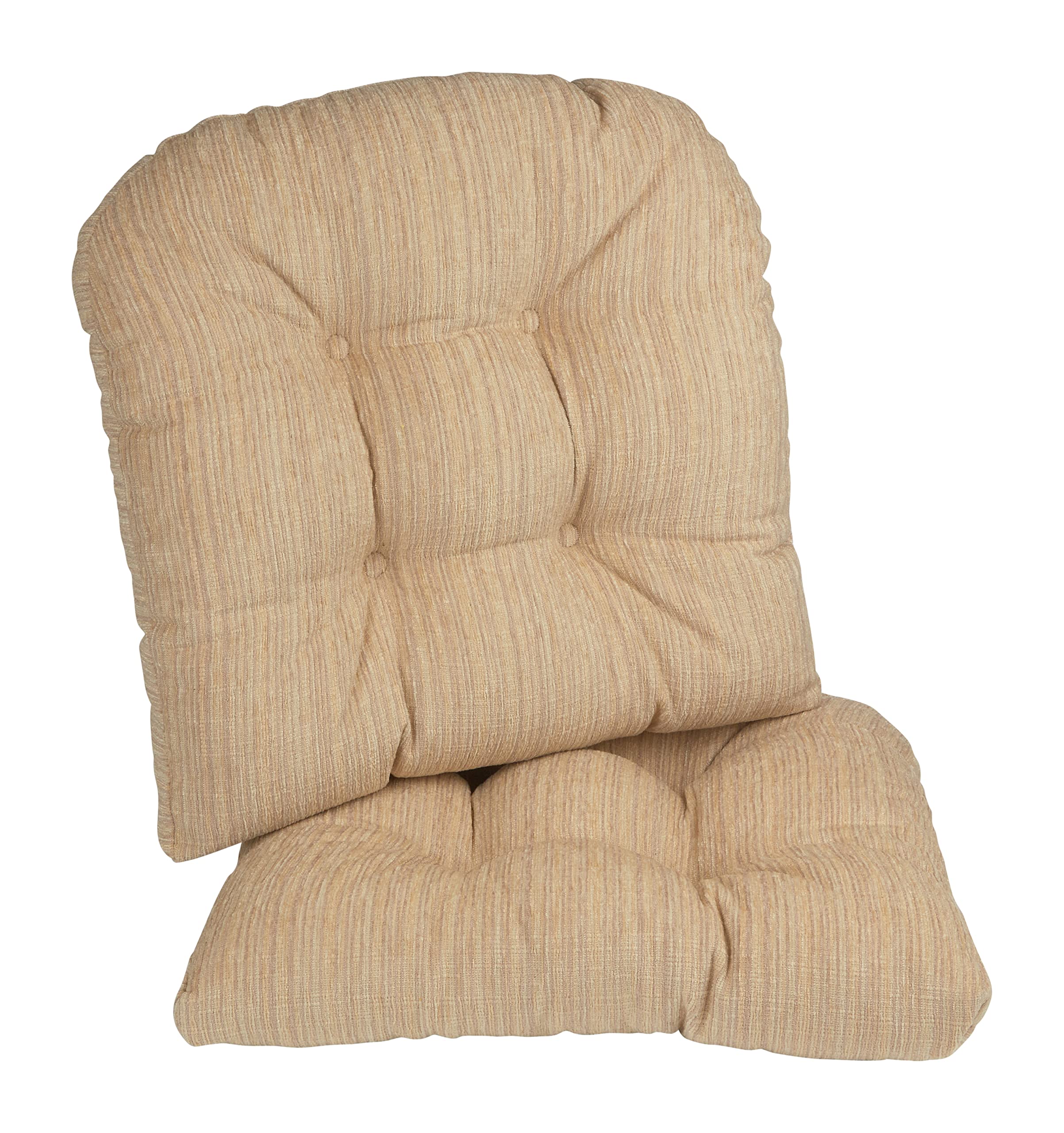 Klear Vu Gripper Overstuffed Universal Non-Slip Dining Chair Cushions for Kitchen Decor or Office Use, U-Shaped Skid-Proof Seat Pad, 17x17 Inches, 2 Count (Pack of 1), Sand