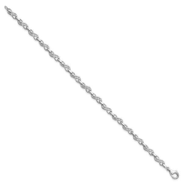 IceCarats 925 Sterling Silver Diamond Infinity Twisted Love Knot Symbol Chain Tennis Charm Bracelet