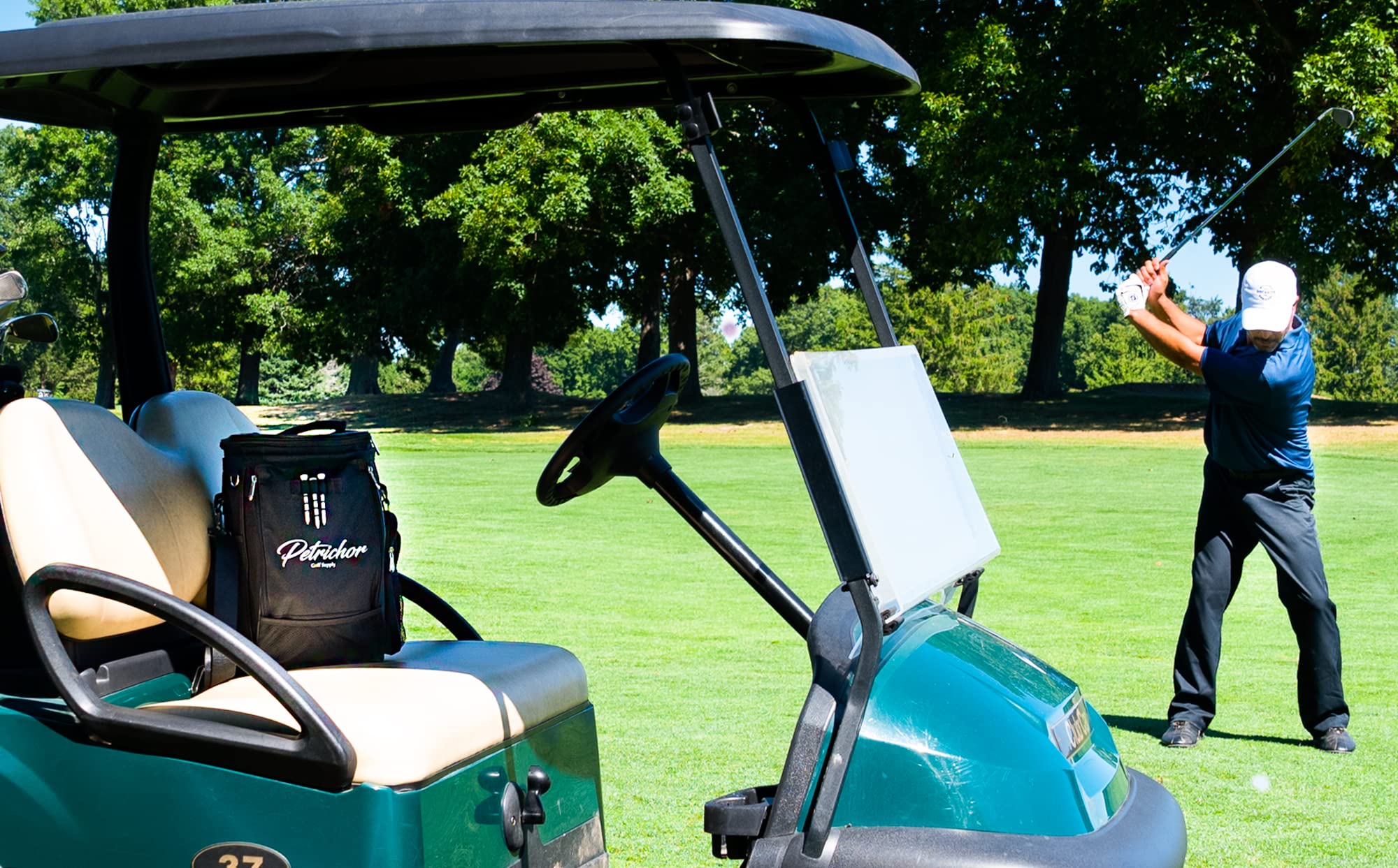 PETRICHOR - XL Insulated Stand-Up Golf Cooler Bag - Lightweight Cart Caddy - Capacity 18-22 Cans or Bottles