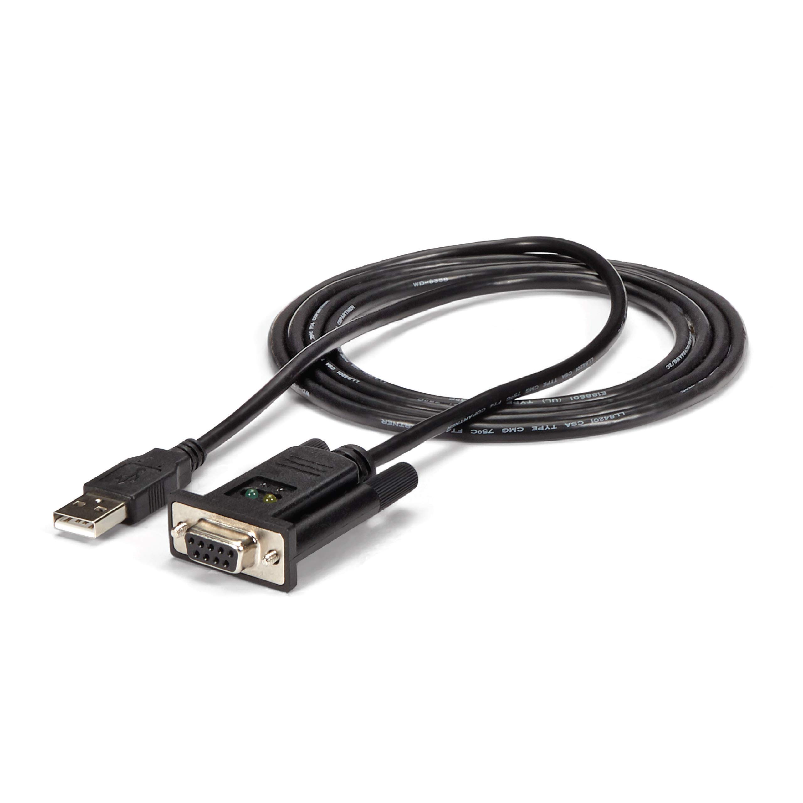 StarTech.com USB to Serial RS232 Adapter - DB9 Serial DCE Adapter Cable & com Slimline Serial DB9 Gender Changer - M/M - Serial Gender Changer - DB-9 (M) to DB-9 (M) - GC9SM