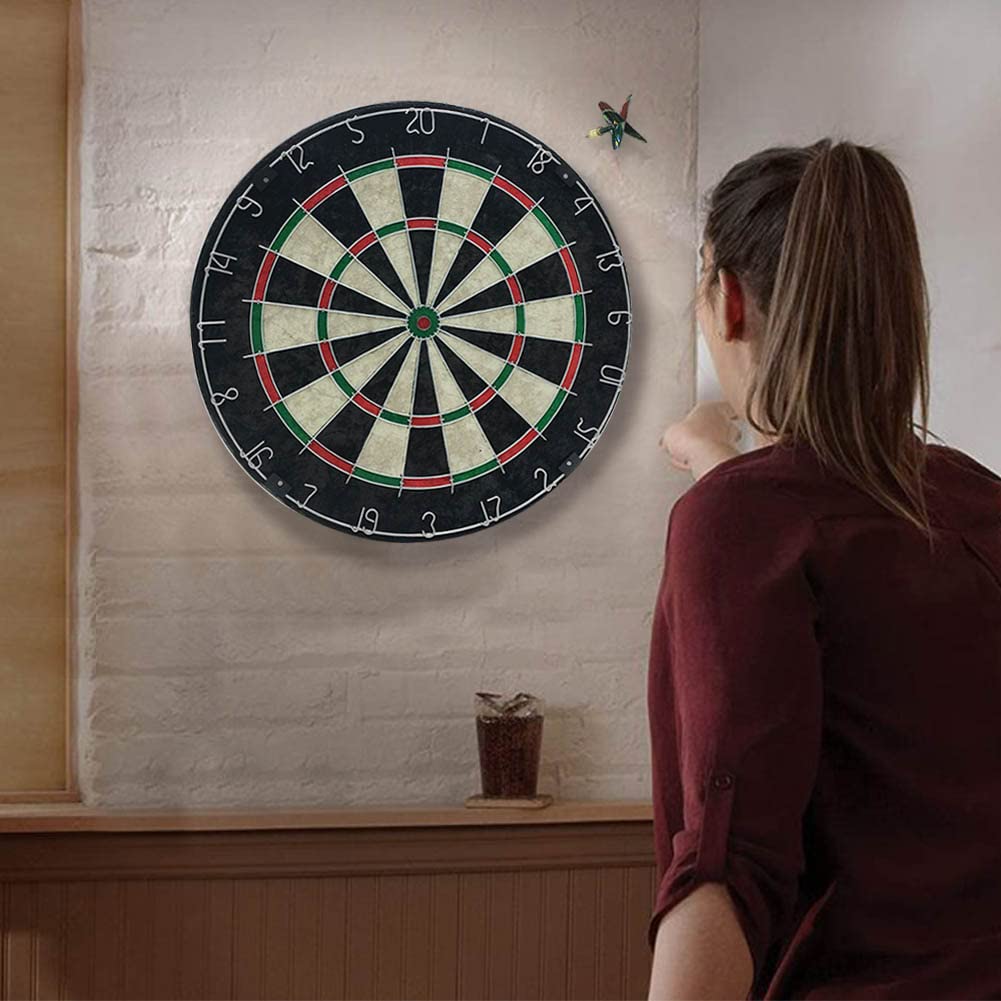 Professional Regulation Bristle Dartboard Set: High-Grade Compressed Sisal Dart Board Set with Rotating Number Ring and Staple-Free Bullseye, Dart Board Suitable for Adults in Party/Competition/Bar