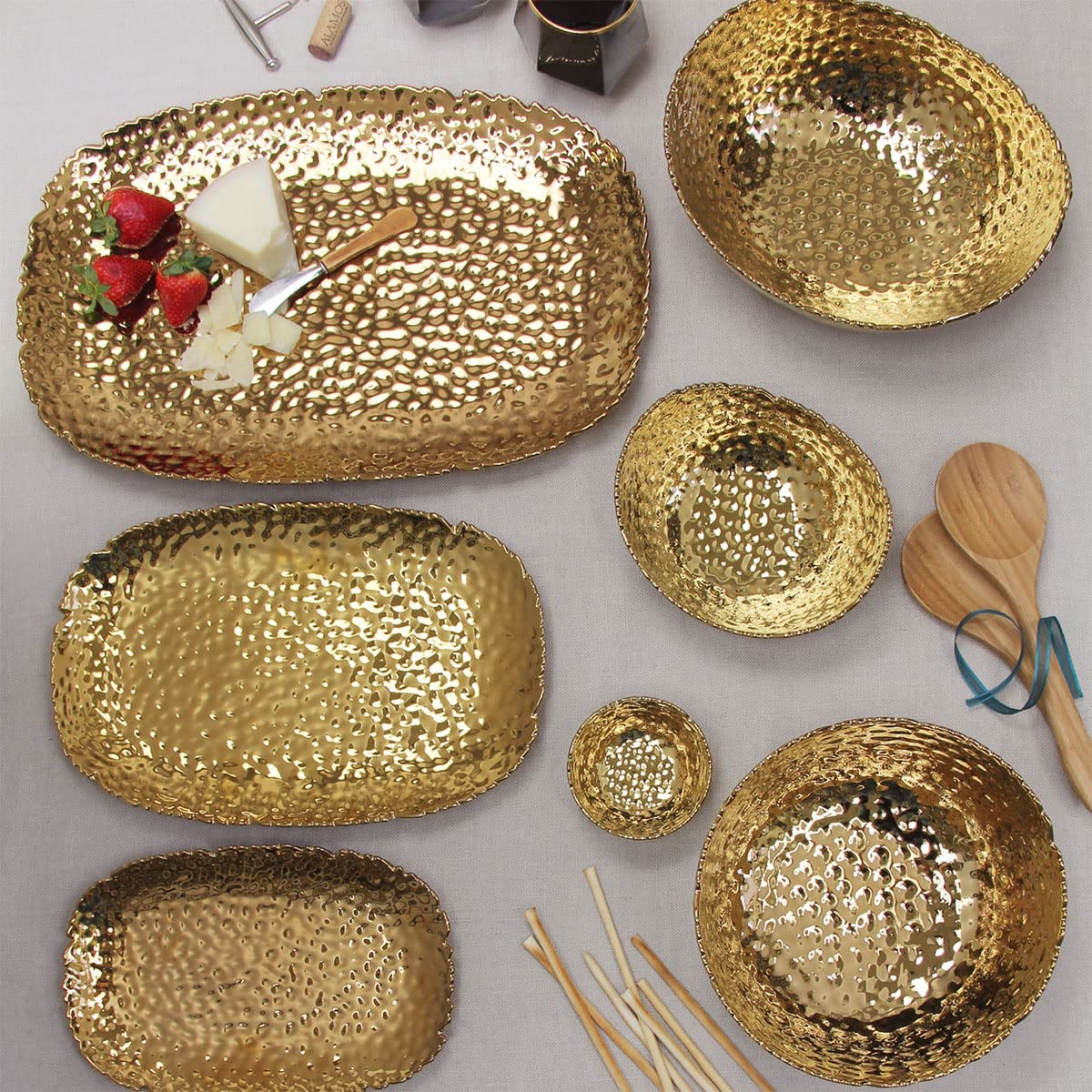Pampa Bay Golden Millennium 4-inch Porcelain Snack Bowl, Gold
