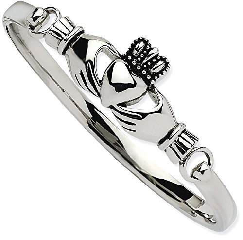 IceCarats Stainless Steel Vintage Heart Love Irish Claddagh Bangle Celtic Charm Bracelet Jewelry
