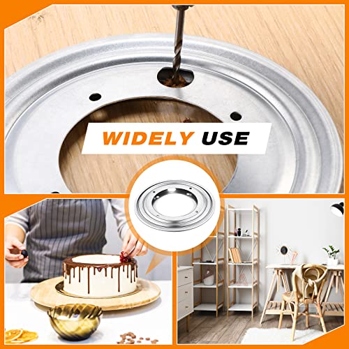 Mumufy 8 Pack 5.5 Inch Round Lazy Susan Hardware Lazy Susan Turntable 360 Degree Rotating Bearing Plate 5/16 Inch Thick Swivel for Table Kitchen Cake Stand Serving Tray Organizer Show Display
