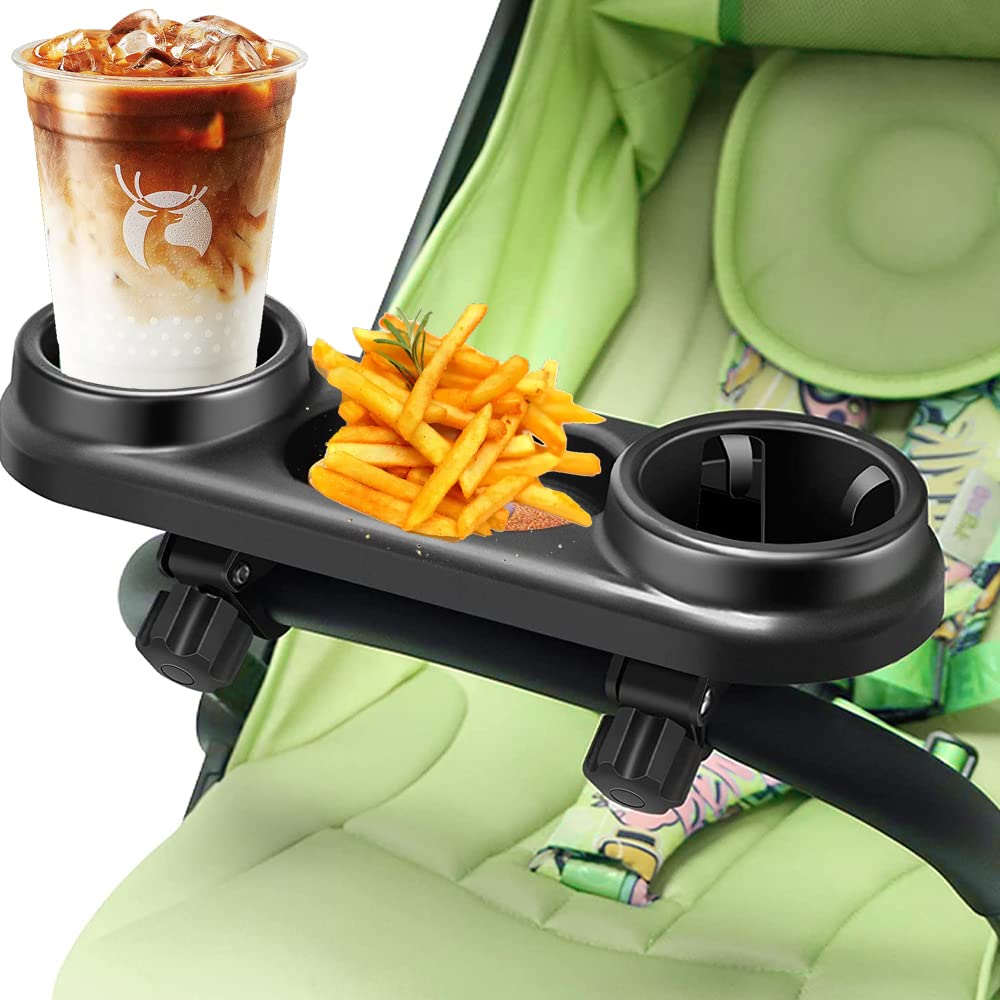 Stroller Snack Tray, with Cup Holder, Universal Stroller Tray Attachment, Snack Tray for Wagon,for Baby on The Go, Relieve Parents