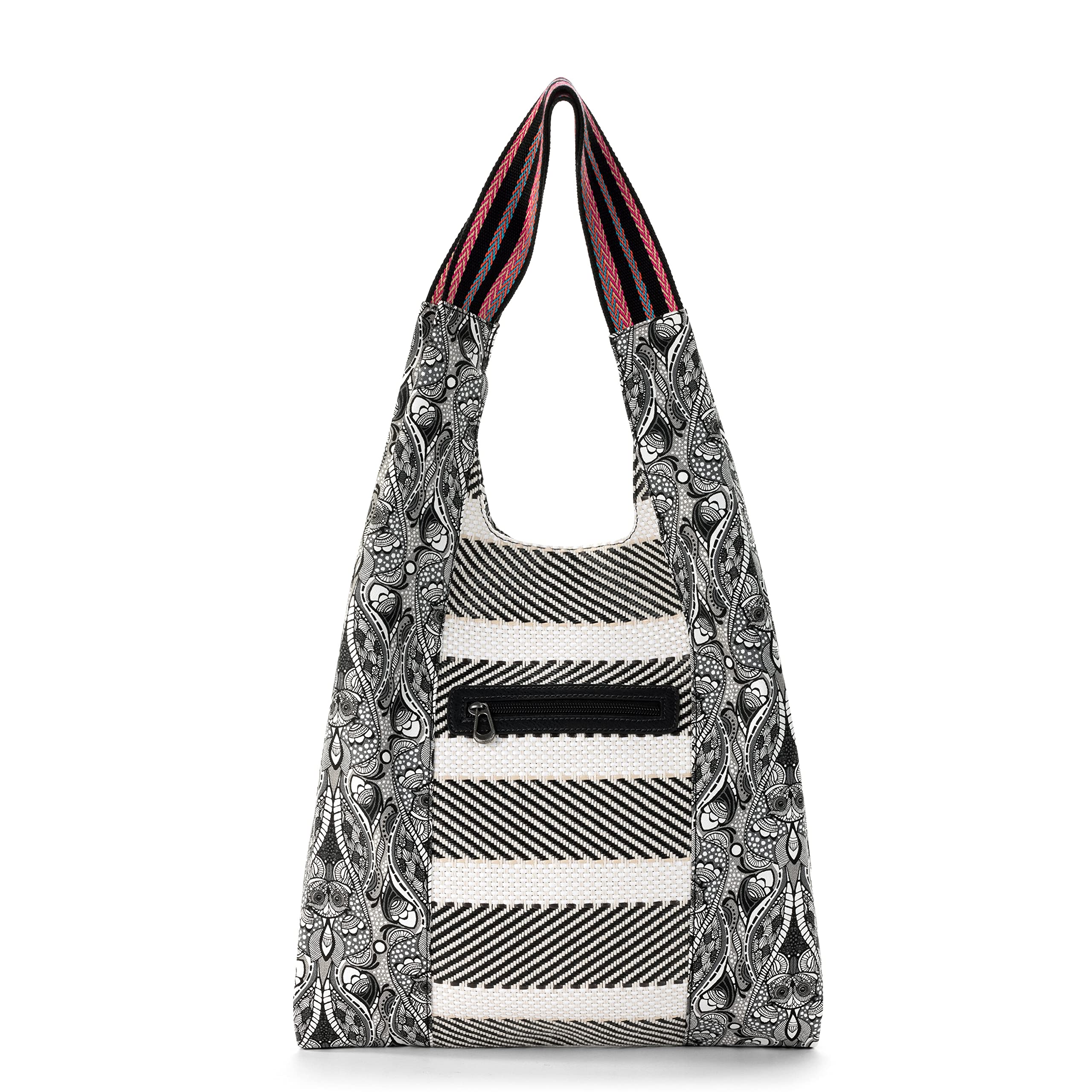 Sakroots Womens Catalina Hobo shoulder handbags, Black & White Soulful Desert, One Size US