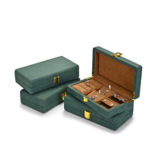 VIBY Green Multi-function Velvet Ring Display Boxwith Microfiber Jewelry Organizer Case for Pendant Bracelet ( Color : E , Size : 20.5*11.5*5.5cm )