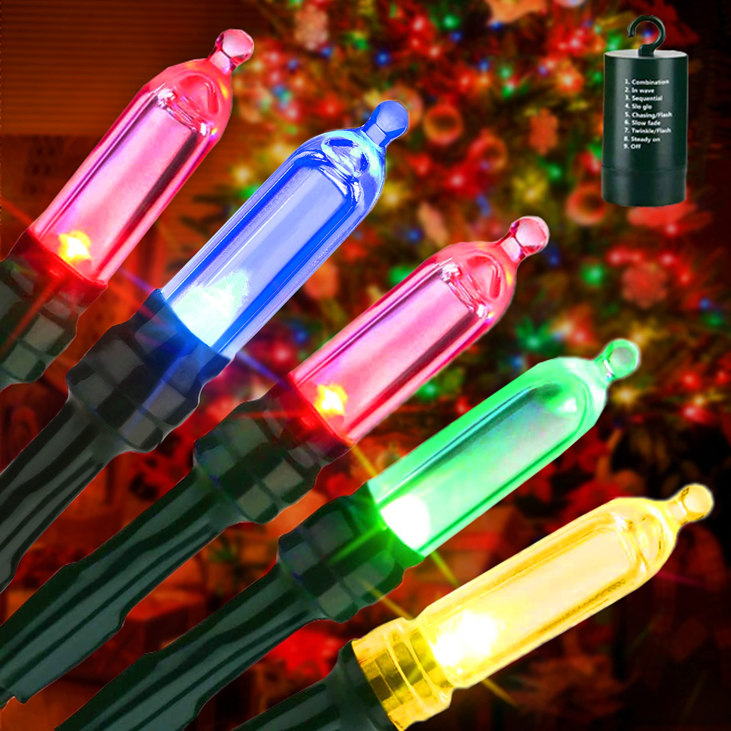 Lomotech Battery Operated Christmas Lights, 33ft 100LED Battery String Lights 8 Modes Waterproof with Timer for Home, Garden, Party, Holiday, Christmas Tree Decoration (White)