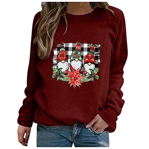 Sweatshirt For Women Plus Size Crewneck Loose Shirts Long Sleeve Sweatshirts Tunic Tops for Leggings Fall Sweatshirt Wine