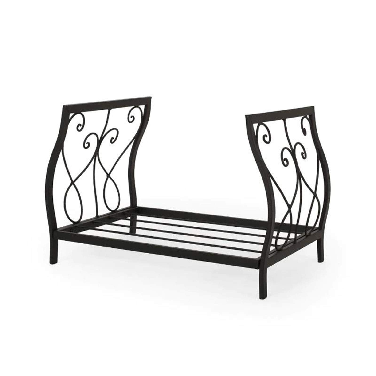 TOMYEUS Wood Storage Log Rack Fireplace Log Holder Indoor & Outdoor Fireplace Log Storage Bin Steel Firewood Racks Heavy Duty Holder Log Rack Hoop Indoor Outdoor Firewood Holder