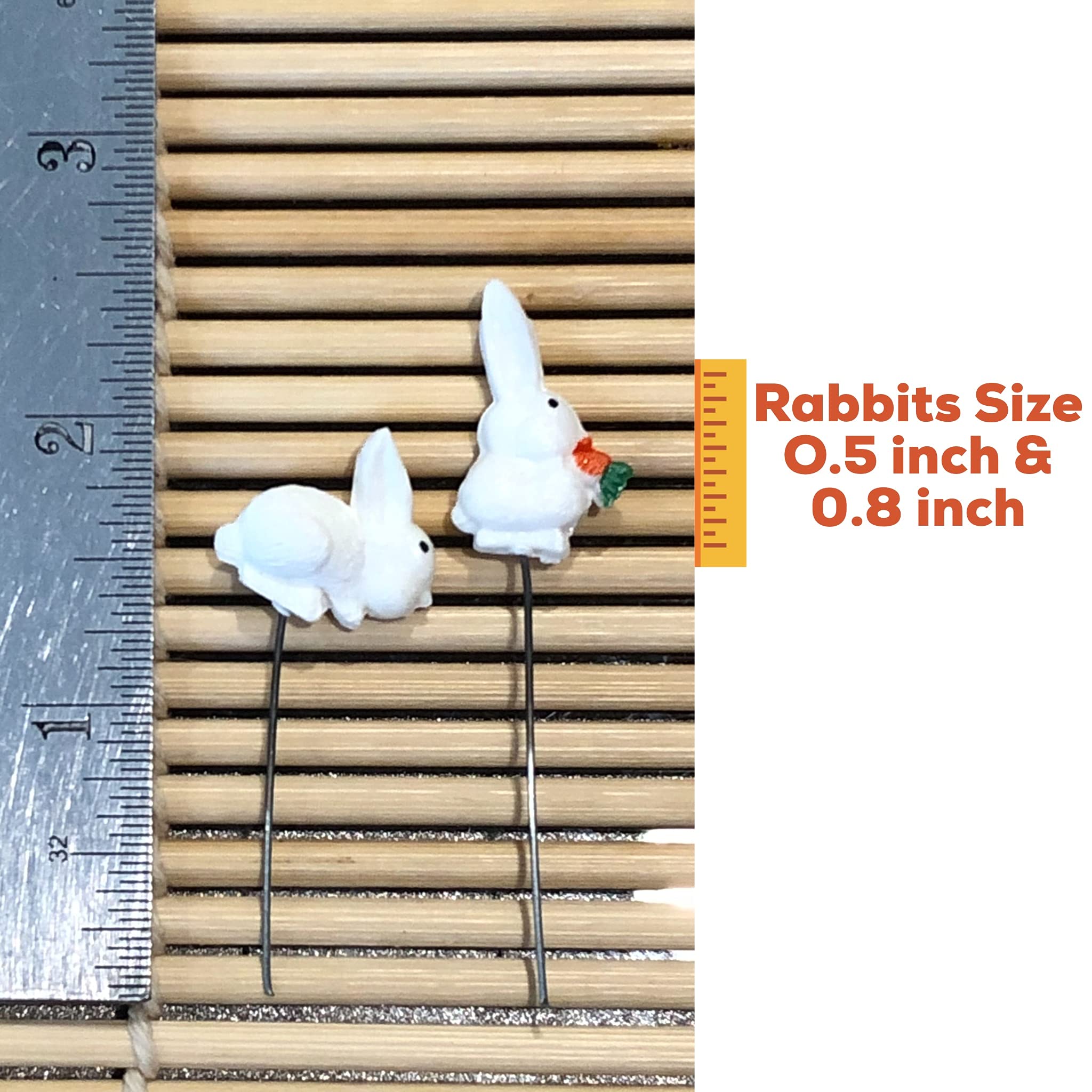 Ray 1979 Miniature Dollhouse Fairy Garden 0.5 inch Accessories 5 pcs Set for DIY Decorations, Mini Figurines for Mini Garden, Terrarium, Bonsai, Cactus, Moss Landscape (Rabbit -5Pcs)