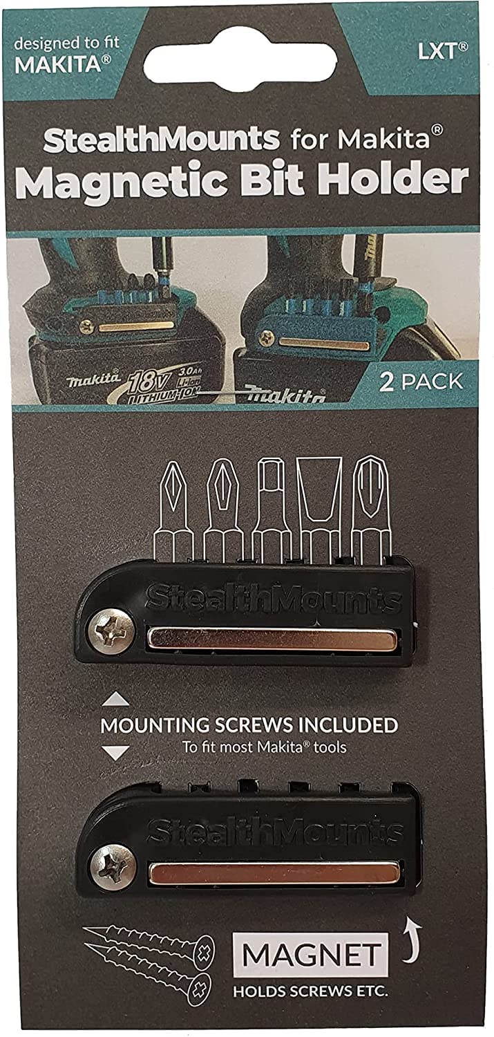 StealthMount Makita Magnetic Bit Holder - 2 Pack Drill Bit Organizer | Bit Holder for Makita | Makita Bit Holder for Drill | Makita Impact Bit Holder | Makita Bit Holder for Impact Driver | Made in UK