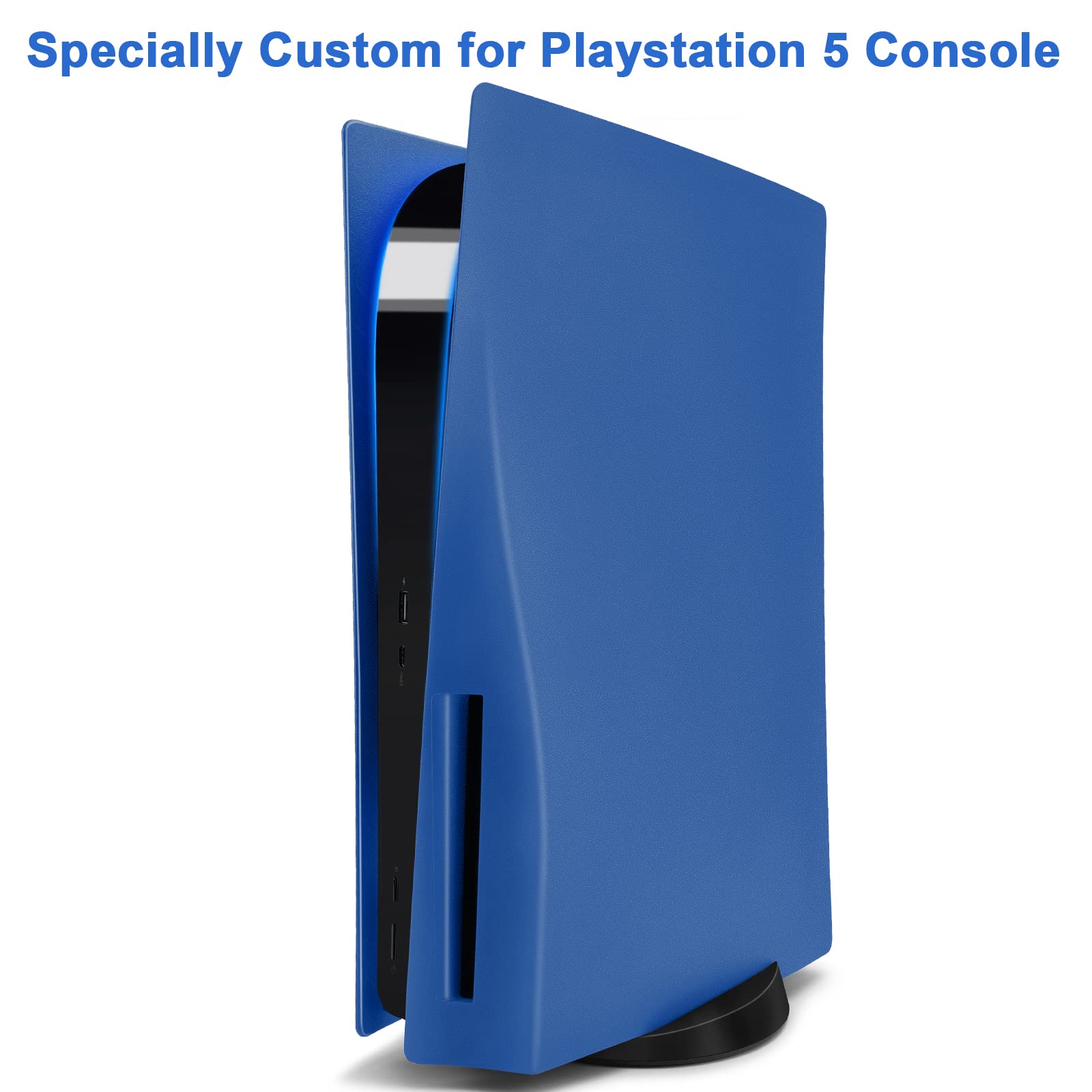 NICEMOVIC PS5 Cover Plates for Playstation 5 Disc Edition, Hard Shockproof PS5 Face Plates Shell Skin Case, PS5 Console Accessories, ABS Anti-Scratch Dustproof Replacement Faceplate (Blue)