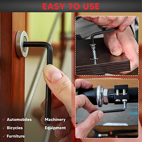 YIYITOOLS - HN-1-001 Hex Key Allen Wrench Set – 30-Piece Industrial Grade Set Tools, 1/20-3/8 inches, 1.27-10 mm, Black and Silver