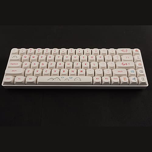 Yuisle 123PCS Keycaps Profile Graffiti White Mechanical Keyboard- Keycaps DYE-SUB for MX- Switches Gaming Keyboards DIY 123PCS