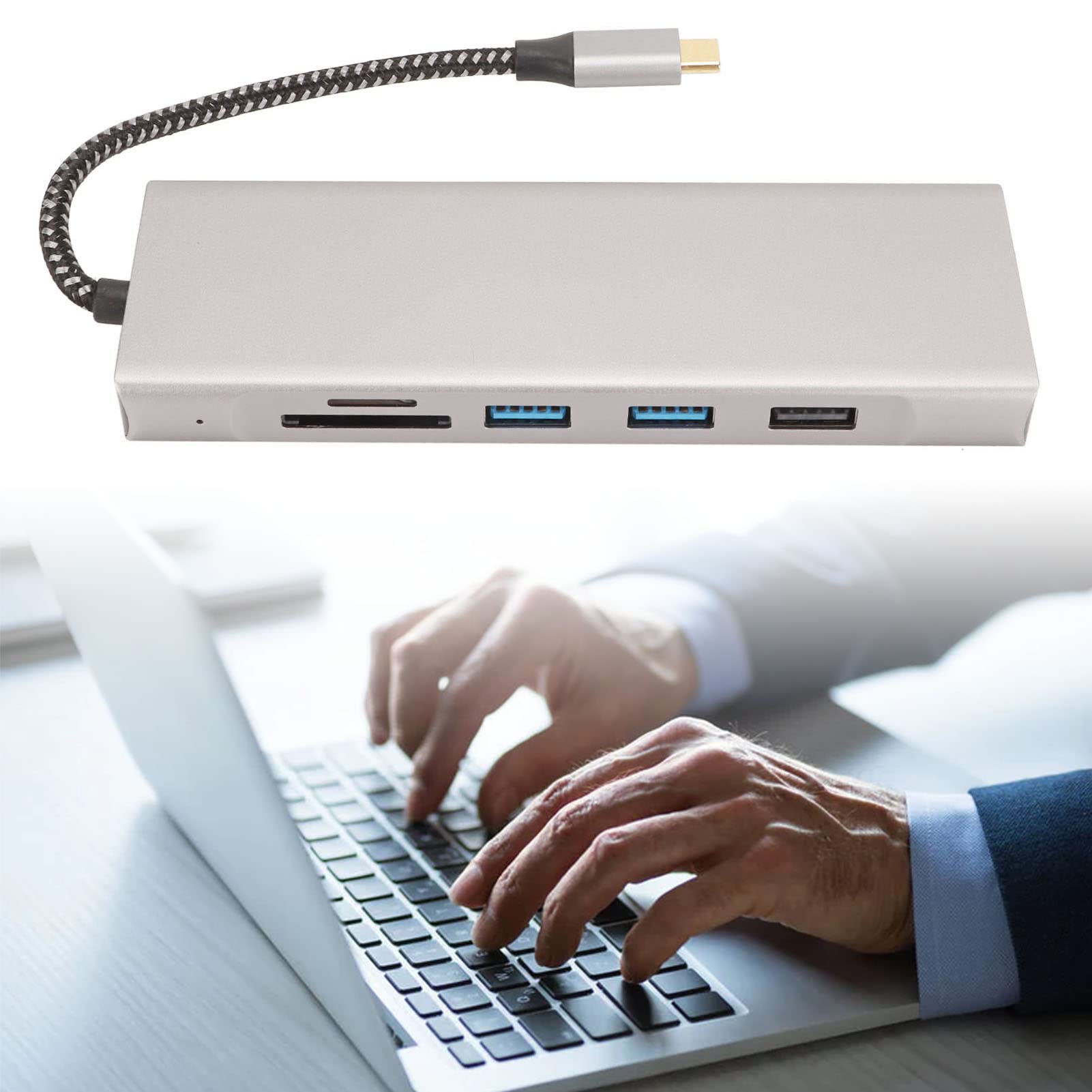 USB C Hub, 5Gbps Transfer 8 in 1 USB C Docking Station for Home