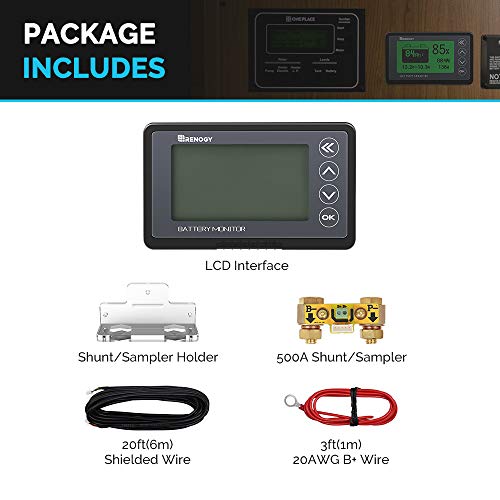 Renogy 400 Watt 12 Volt Premium Solar Panel Kit + Renogy 500A Battery Monitor