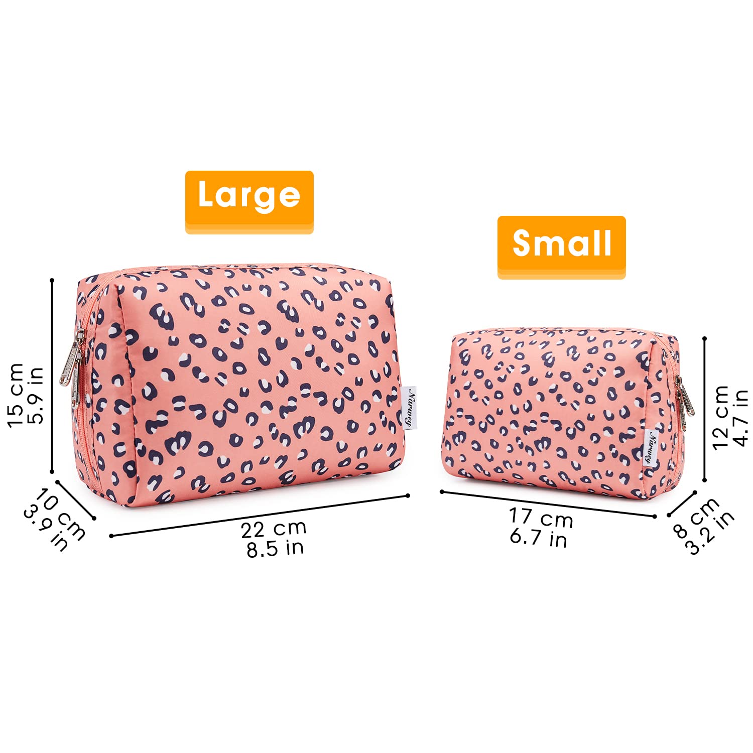 Large Makeup Bag Zipper Pouch Travel Cosmetic Organizer for Women (Large, Leopard)